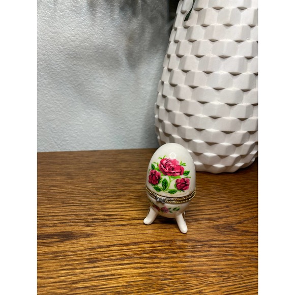 Vintage | Accents | Vintage Floral Egg Trinket Box Cottagecore ...